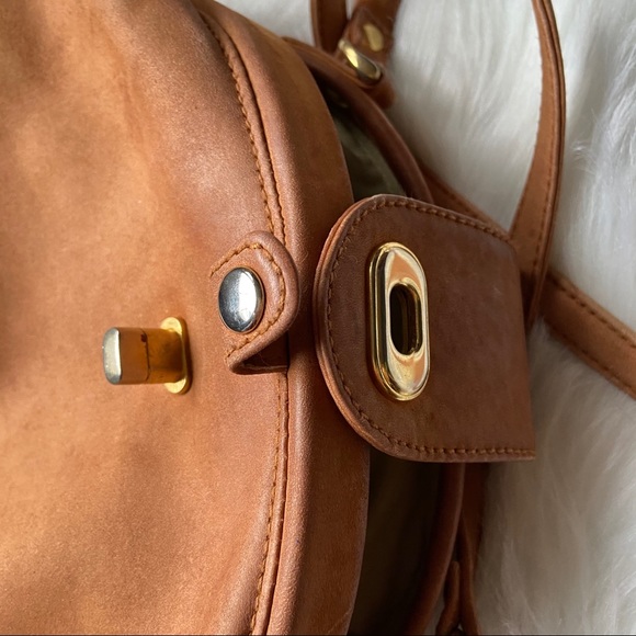 Bags | Vintage Genuine Leather Crossbody Turn Lock Bag | Poshmark